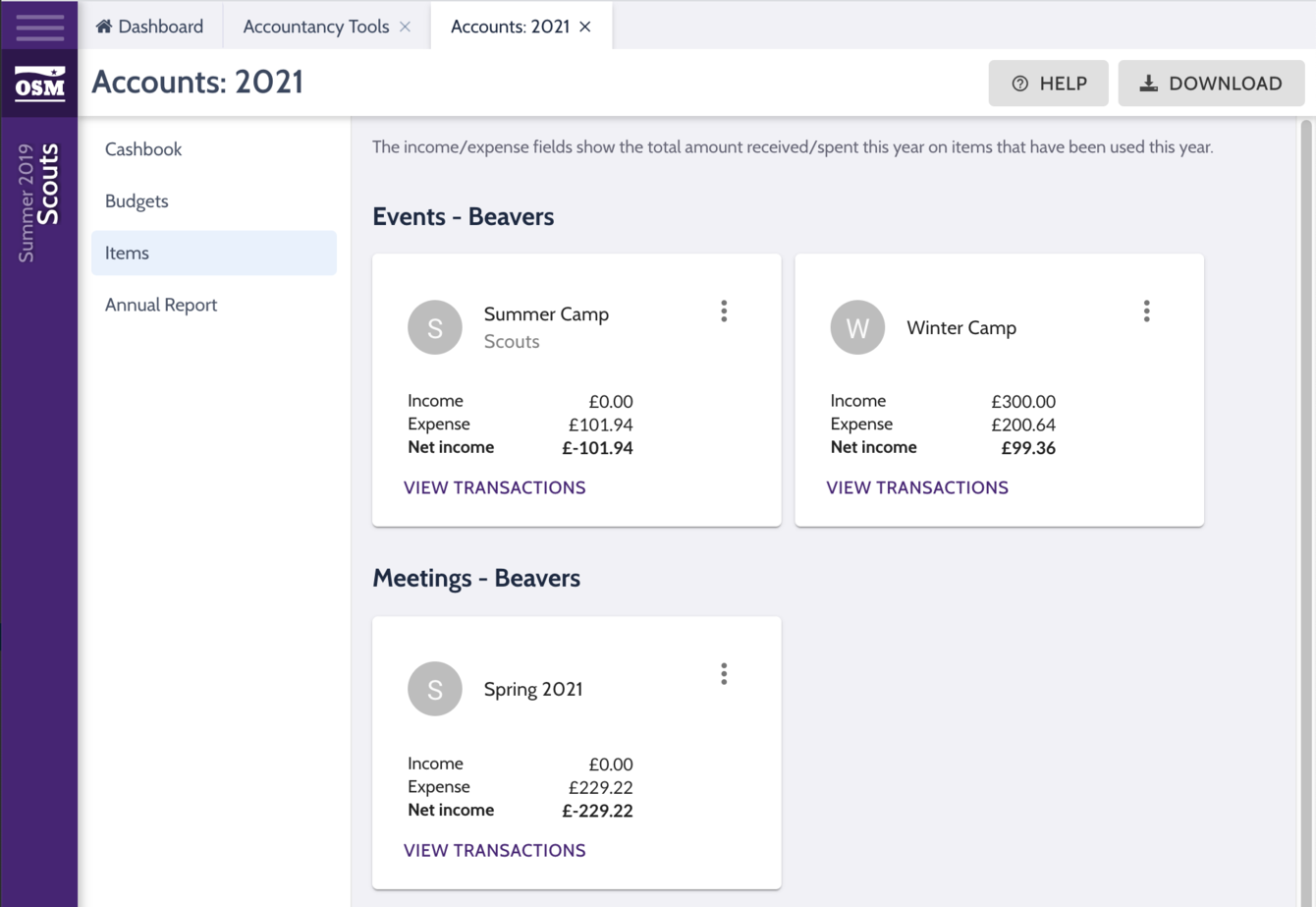 Online Guide Manager (OGM): Accountancy Tools